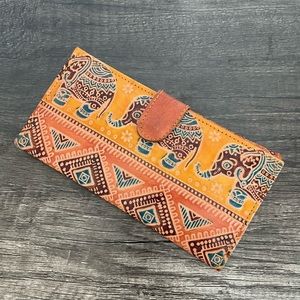 Bags | Leather Wallet With Elephants | Poshmark